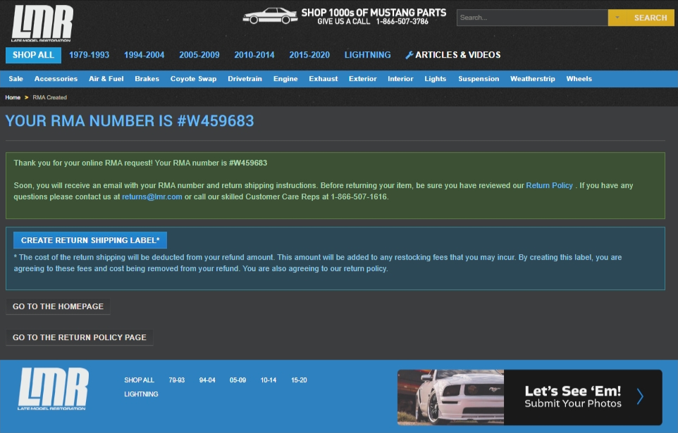 LMR RMA Return Process - LMR.com