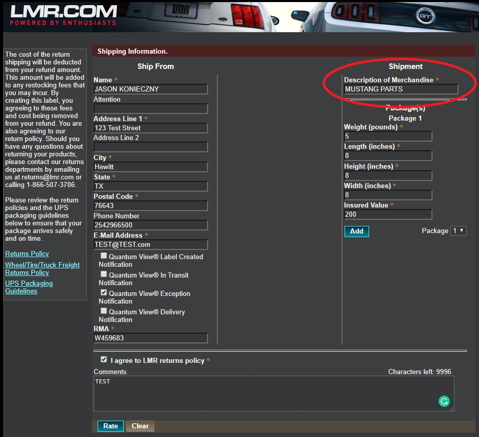 LMR RMA Return Process - LMR.com